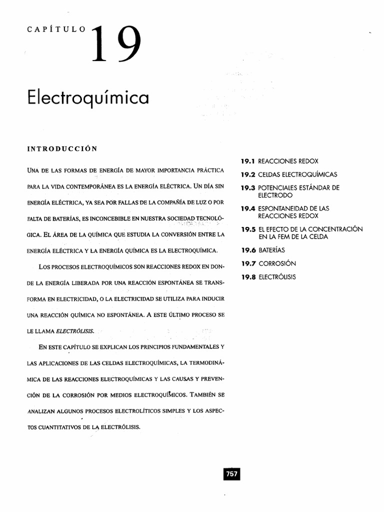 Capitulo 19 Electroquimica PDF | PDF
