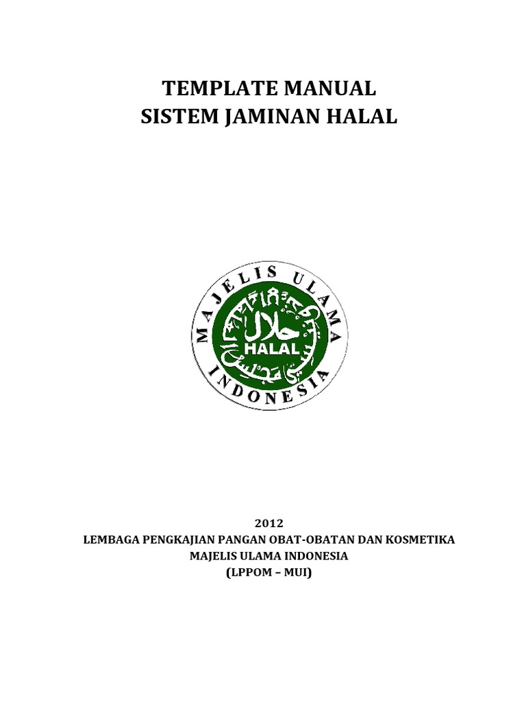 Template Manual Sistem Jaminan Halal | PDF