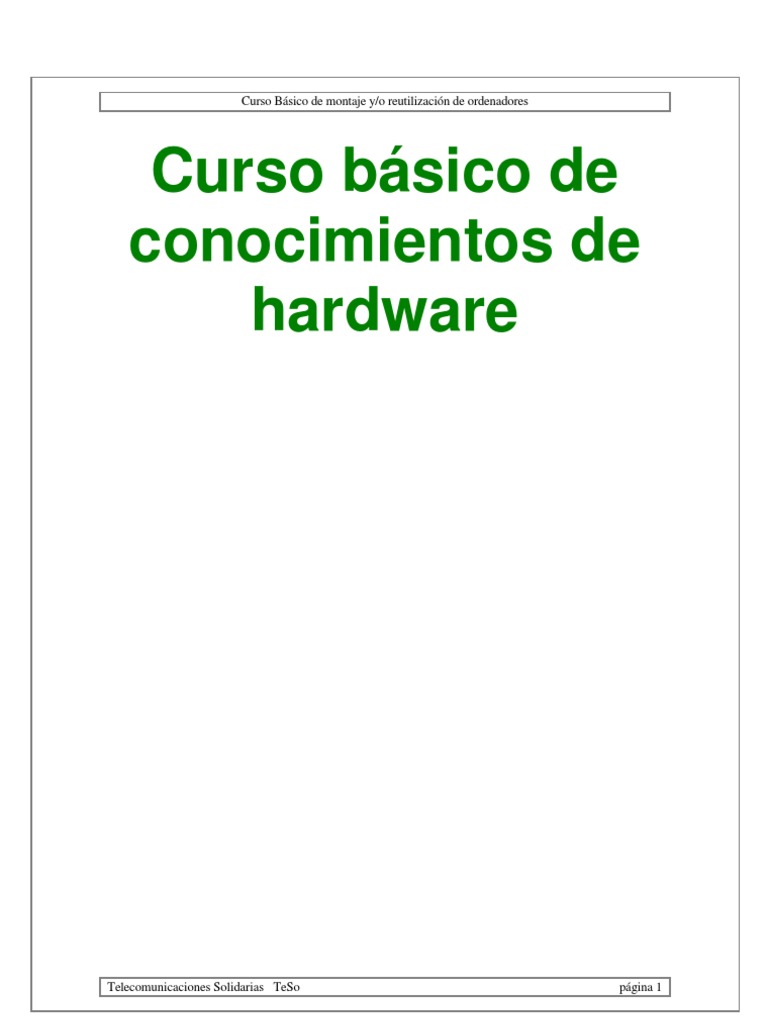 Curso Basico de Conocimientos de Hardware | PDF