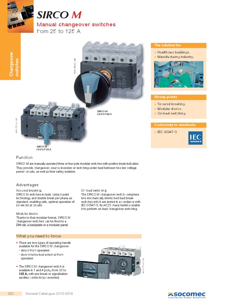 SOCOMEC SIRCO M | Switch | Components | Free 30-day Trial | Scribd