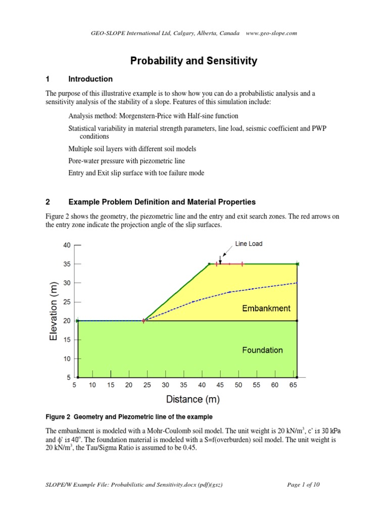 Probabilistic and Sensitivity Analysis in Slope/W | PDF | Technology ...