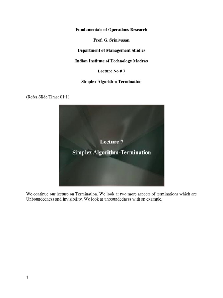 Lec 7 | PDF | Linear Programming | Mathematical Optimization