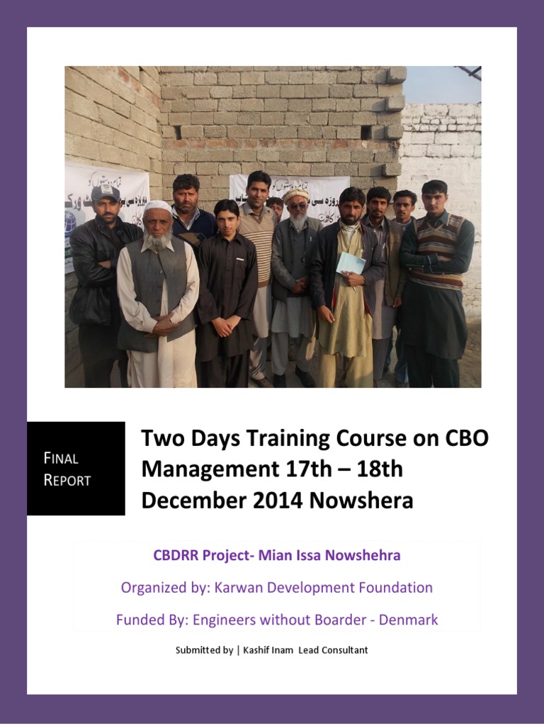 CBO Management Training Report | Download Free PDF | Facilitator ...