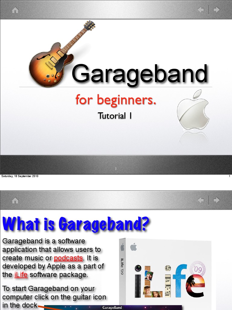 Garageband Tutorial 1 | PDF | Garage Band | Software