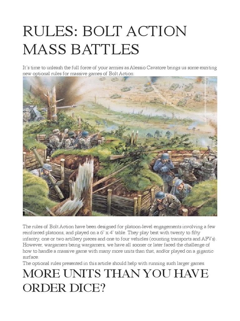 Rules - Bolt Action Mass Battles | PDF | Artillery | Infantry