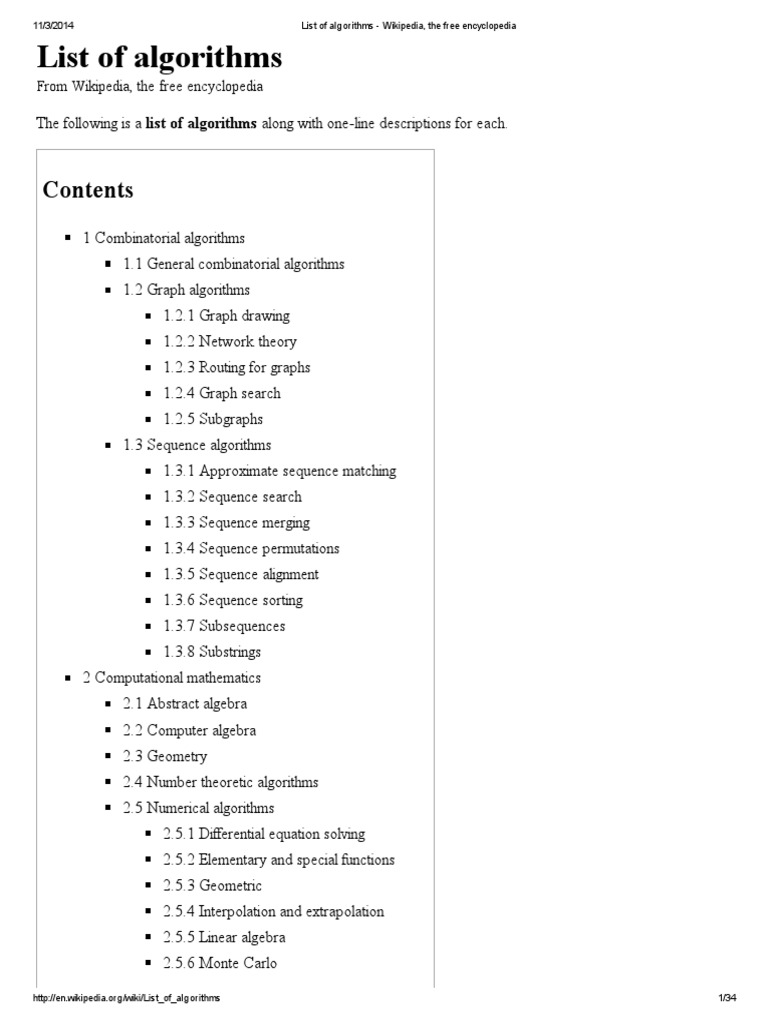 List of Algorithms - Wikipedia, The Free Encyclopedia | PDF | Cluster ...