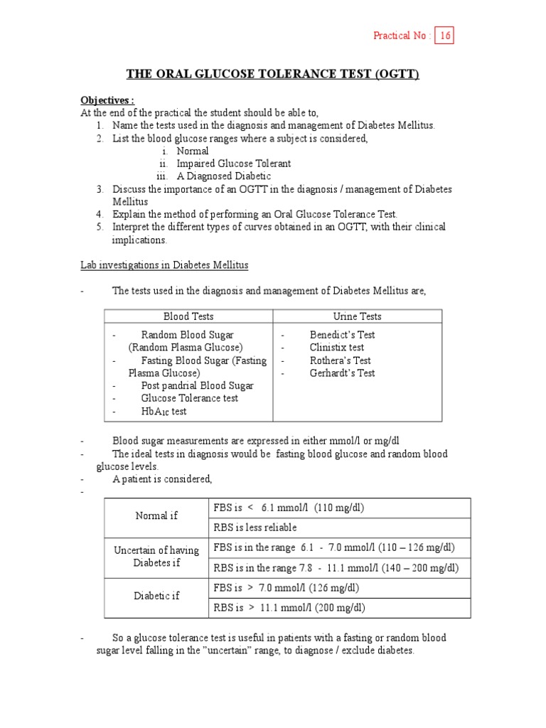 Understanding OGTT Results and Interpretation | PDF | Blood Sugar ...