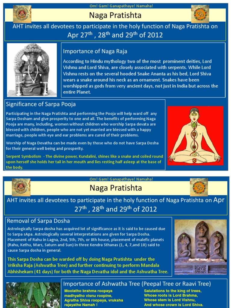 Importance of Naga Pratishta | PDF | Serpent (Symbolism) | Shiva