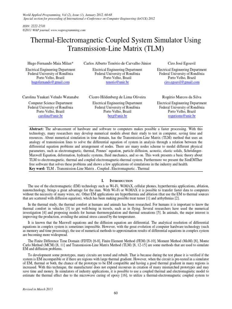 Thermal-Electromagnetic Coupled System Simulator Using Transmission ...