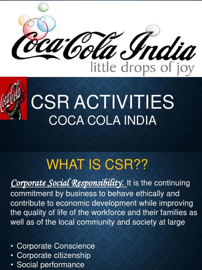 Coca Cola | Corporate Social Responsibility | Coca Cola | Free 30-day ...