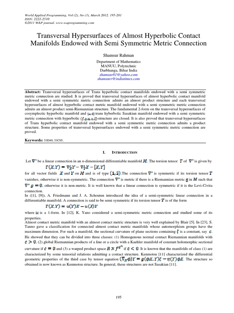 Transversal Hypersurfaces of Almost Hyperbolic Contact Manifolds ...