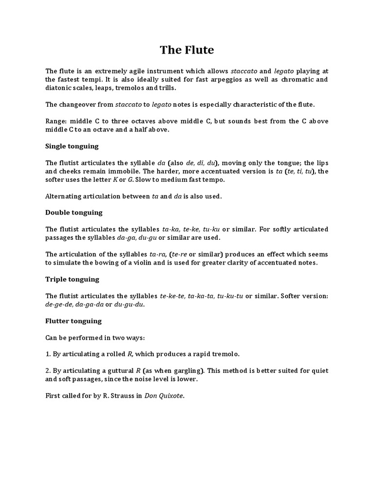 ABRSM Grade 6 Music Theory: The Flute | PDF