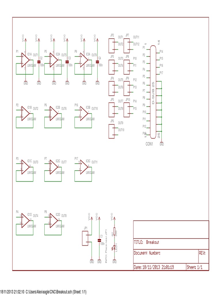 CNC Breakout Board Schematic Overview | PDF