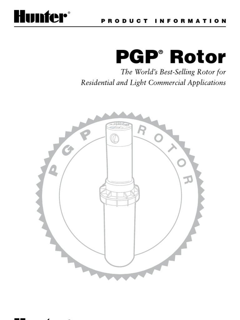 Specifications of Hunter PGP-ADJ Sprinkler | PDF | Irrigation | Valve