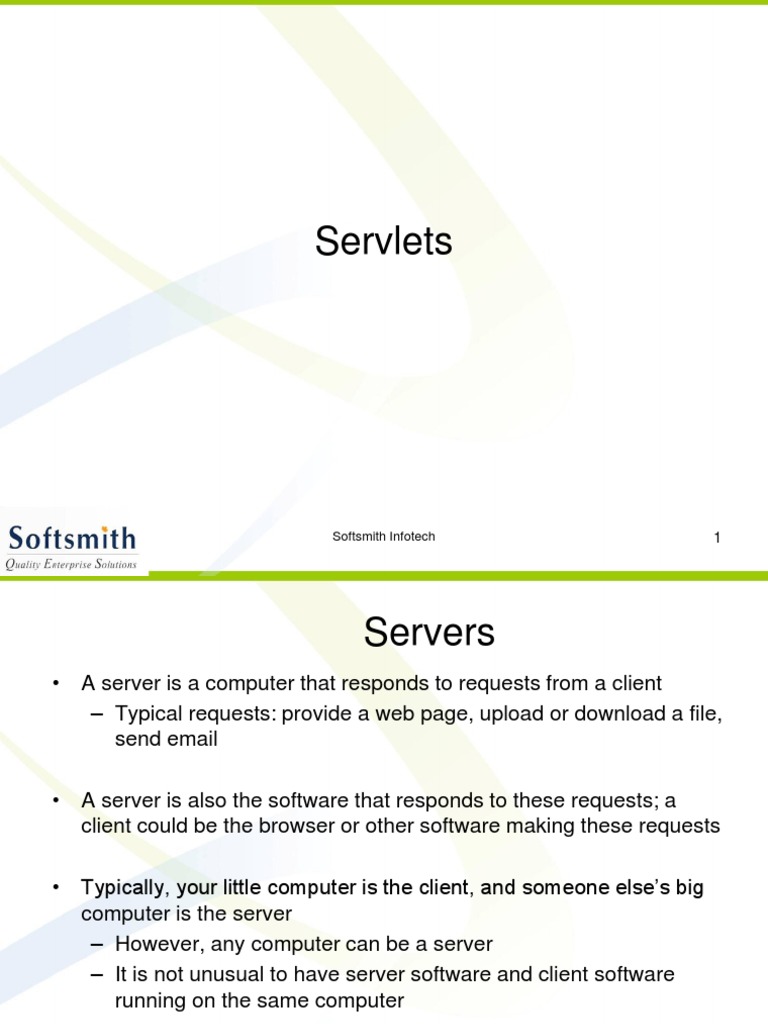 Understanding Servers and Servlets | PDF | Web Server | Internet & Web
