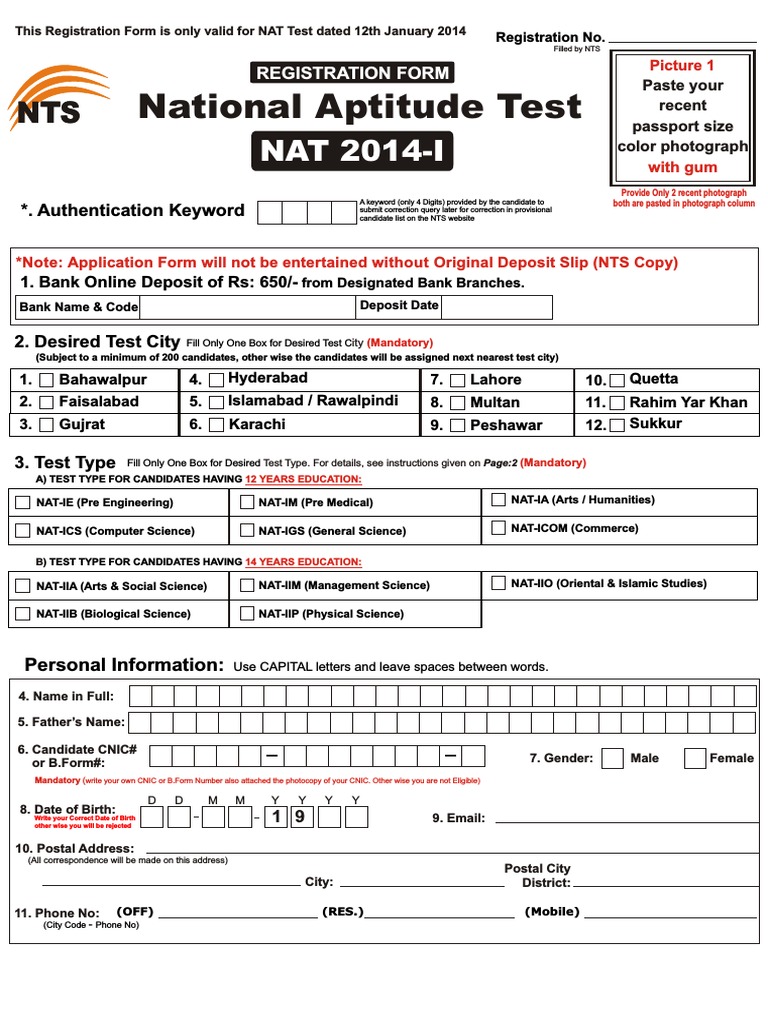 National Aptitude Test: NAT 2014-I | PDF | Test (Assessment) | Business