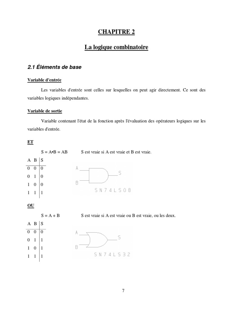 logique combinatoire | Nombre | Algèbre générale