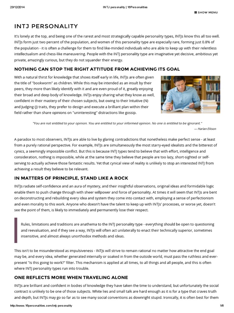 INTJ Personality - 16personalities | PDF | Personality Type ...