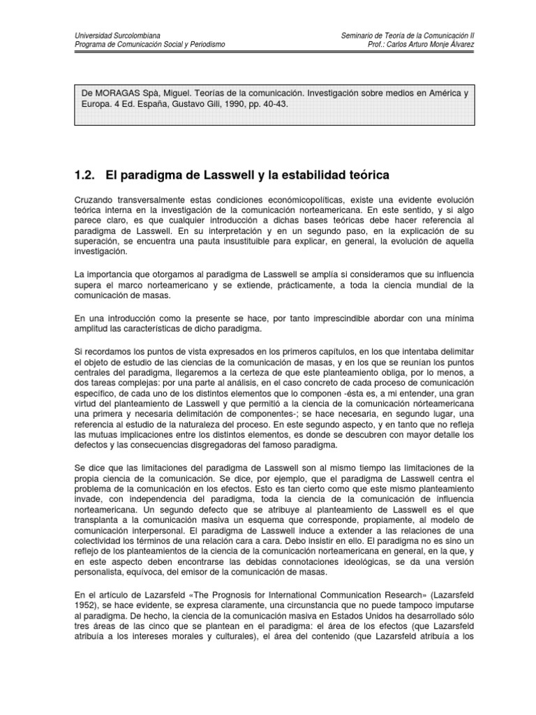 03 El Paradigma de Lasswell y La Estabilidad Teórica | PDF