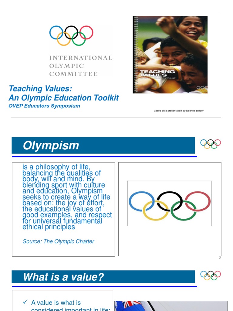 Teaching Values Presentation 5 Olympic Educational Values | PDF ...