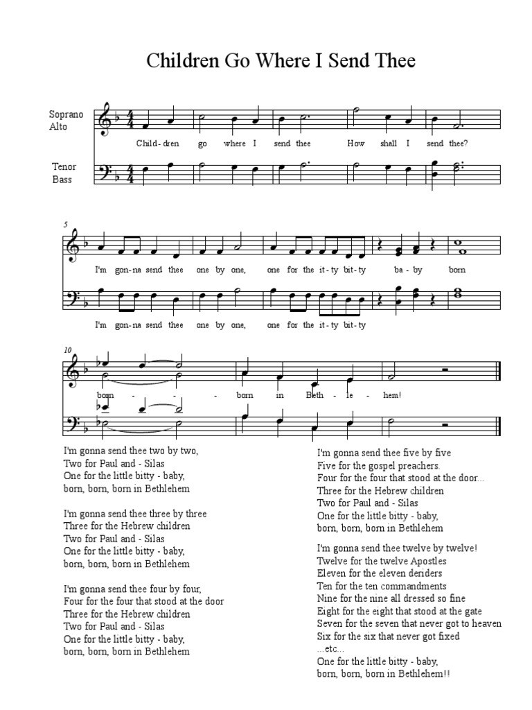 Children Go Where I Send Thee Lyrics | PDF