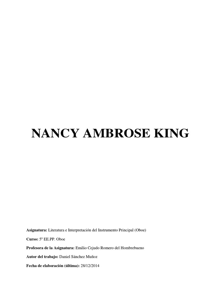 Nancy Ambrose King | PDF | Oboe | Música clásica