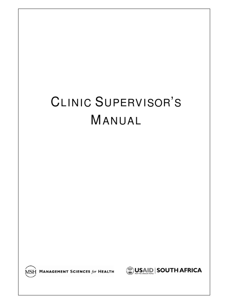 Clinic Supervisors Manual | PDF