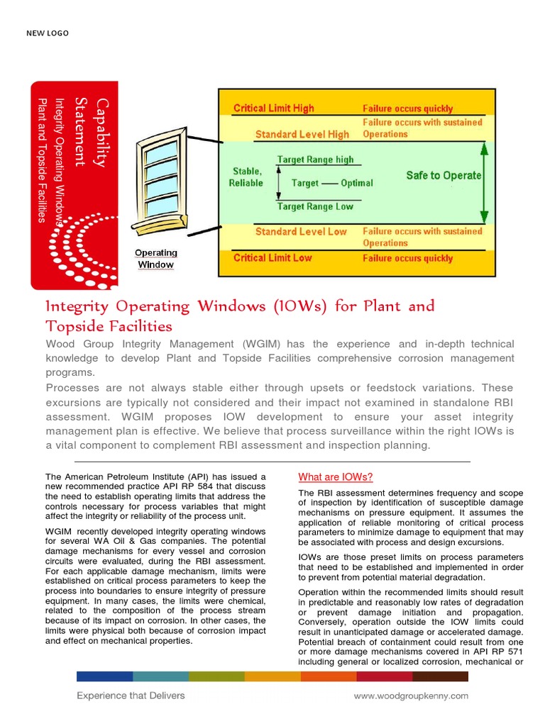 Integrity Operating Windows Guide | PDF | Reliability Engineering ...