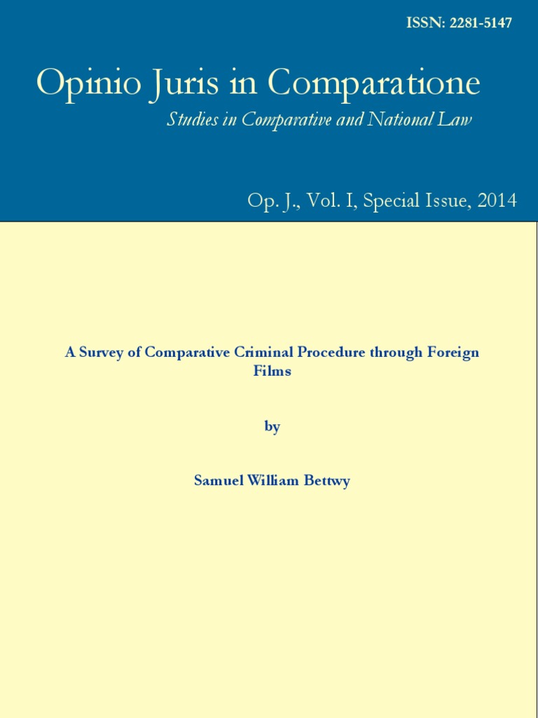 A Survey of Comparative Criminal Procedure Through Foreign Films | PDF ...
