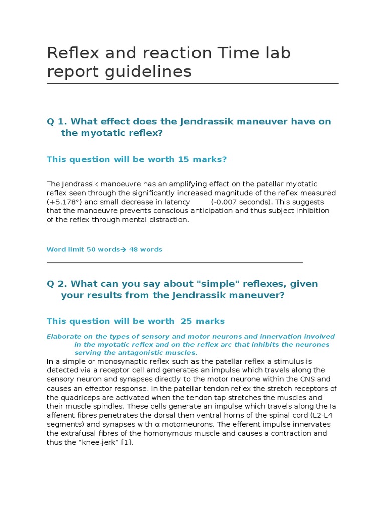 Reflexes | PDF | Visual System | Nervous System