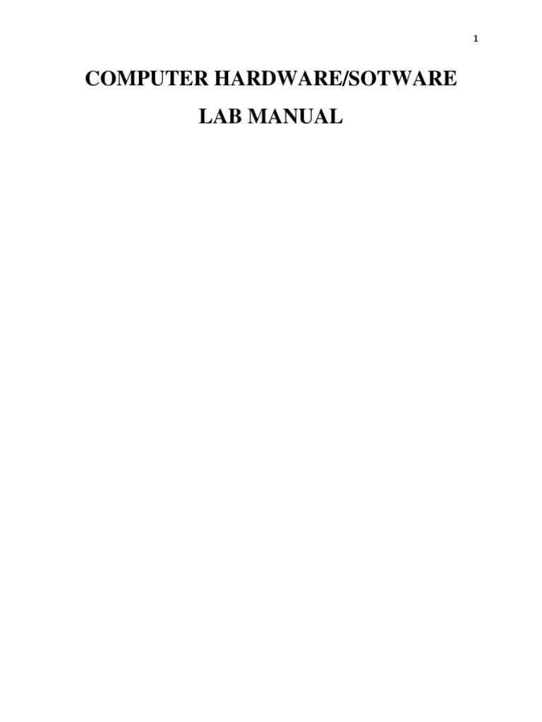 Computer Hardware & Software Lab Manual | PDF | Bios | Booting