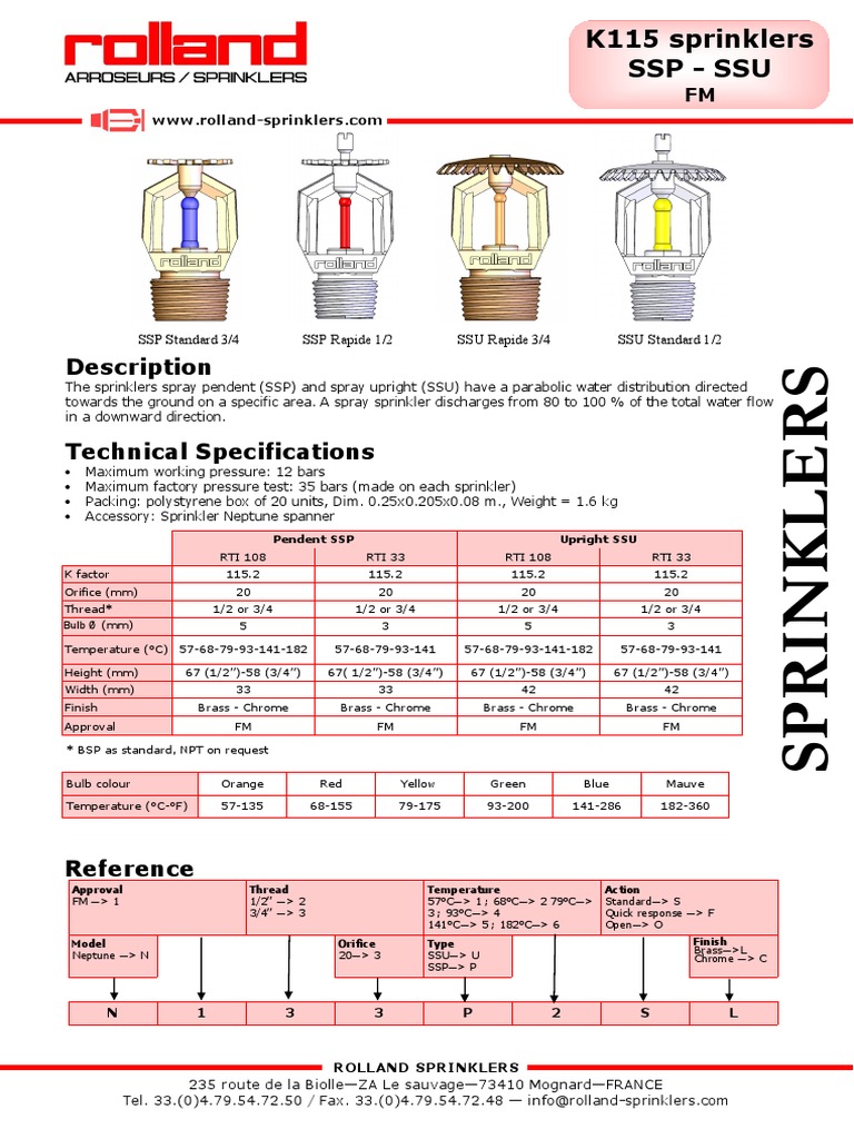 Sprinklers K115 | PDF