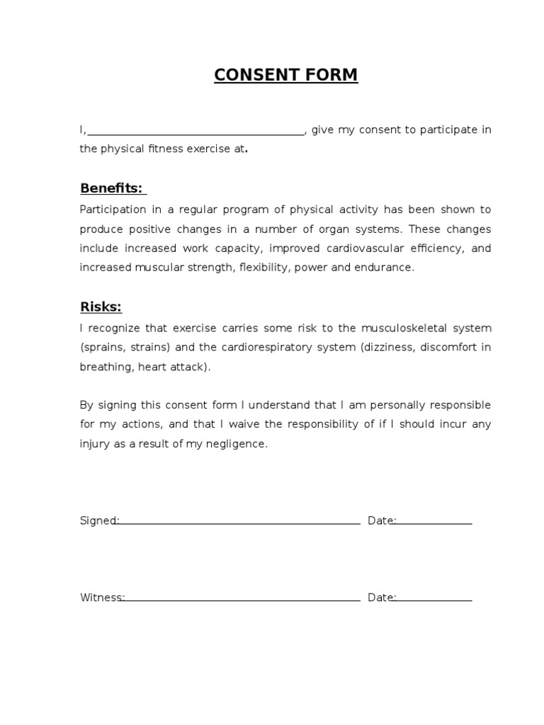 Consent Form: Benefits | PDF
