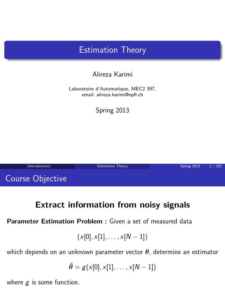 Estimation Theory | PDF
