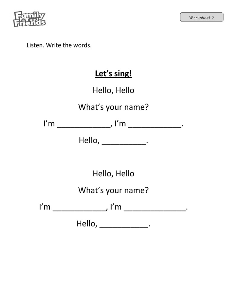 Name Introduction Worksheet | PDF