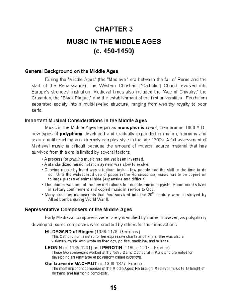 Medieval Music: Key Developments | PDF | Bible | Religion And Belief