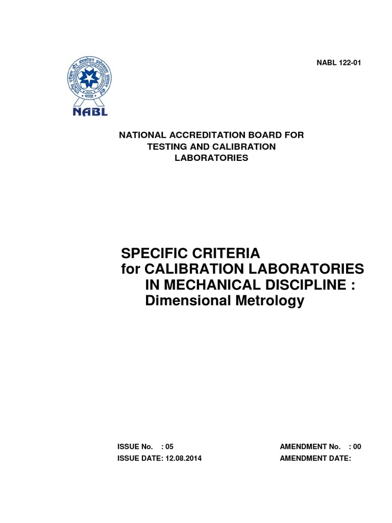 Nabl 122 01 PDF | PDF | Calibration | Metrology