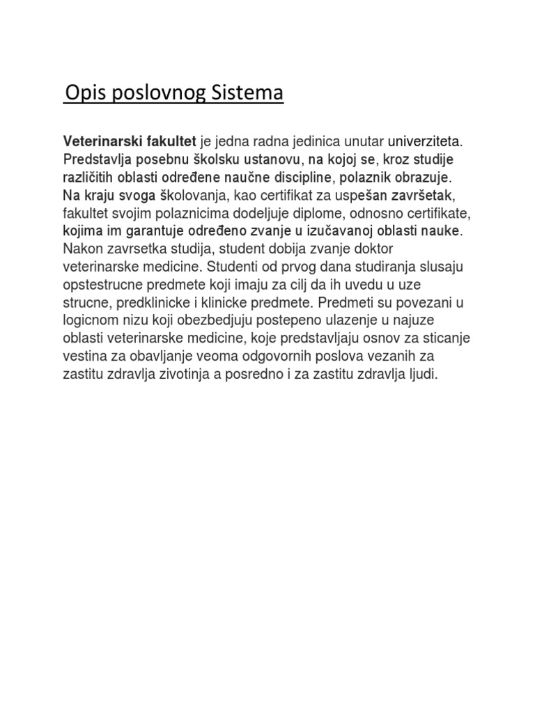 Modelovanje Poslovnih Procesa Projekat FON | PDF
