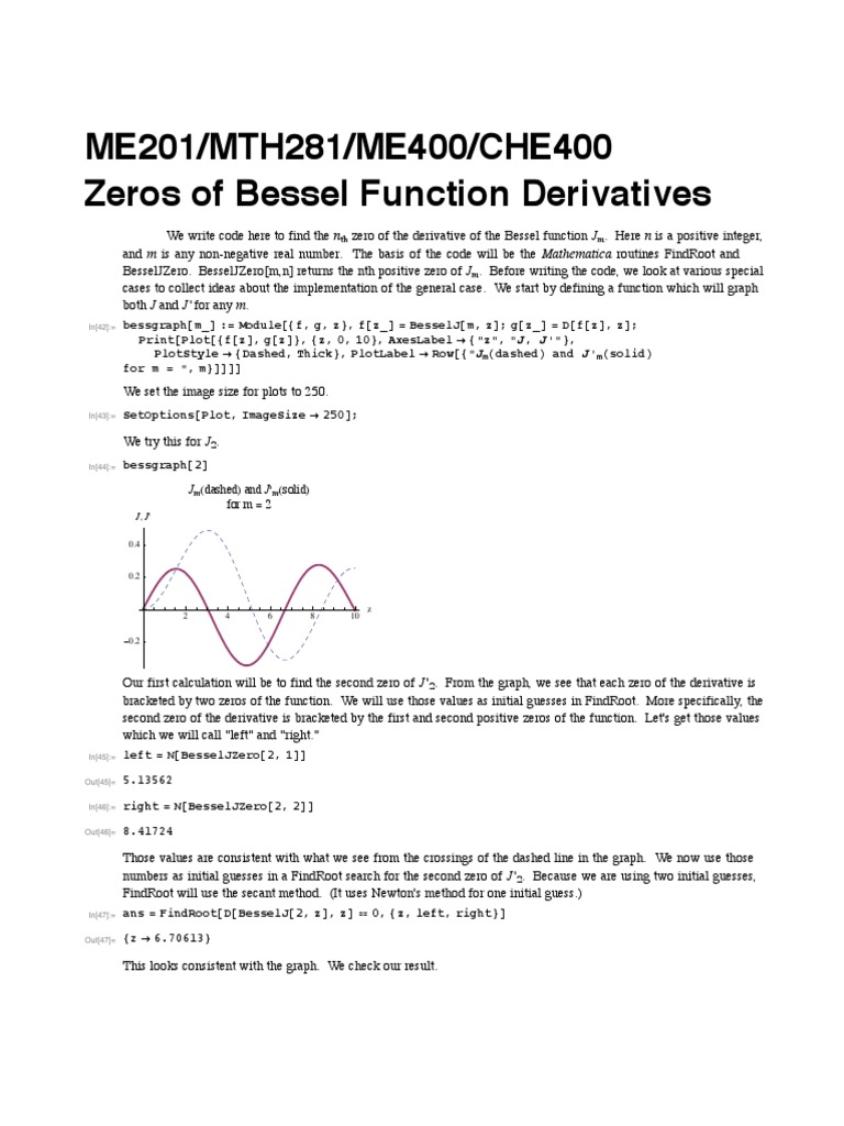 Bessel Function Zeroes | PDF | Derivative | Function (Mathematics)