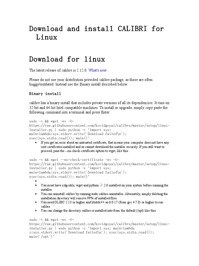 and Install CALIBRI For Linux | PDF | Installation (Computer Programs) | Unix Software