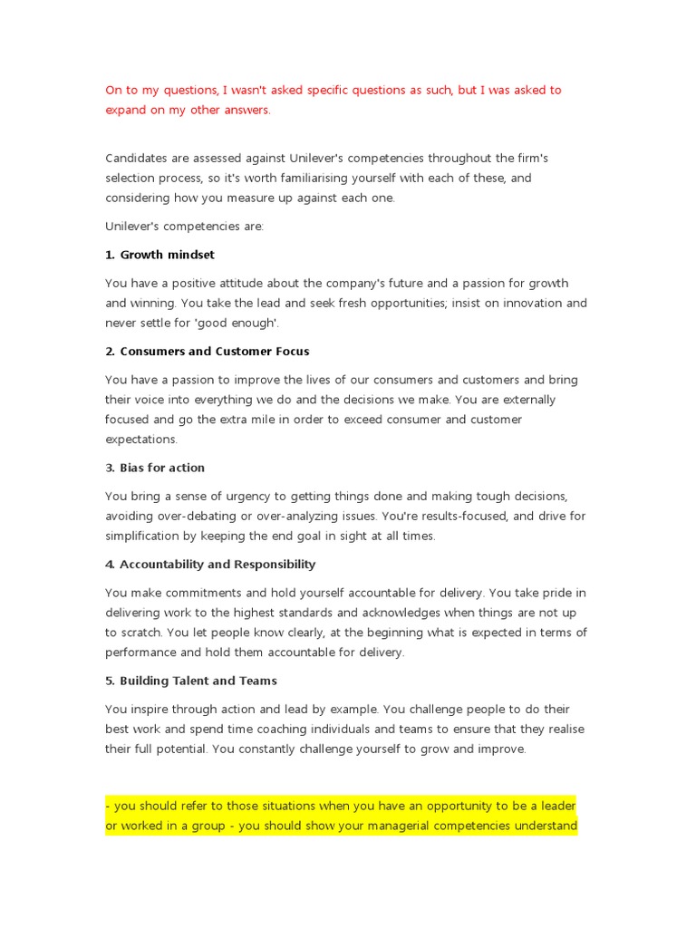 Unilever COMPETENCY | PDF | Competitive Advantage | Leadership