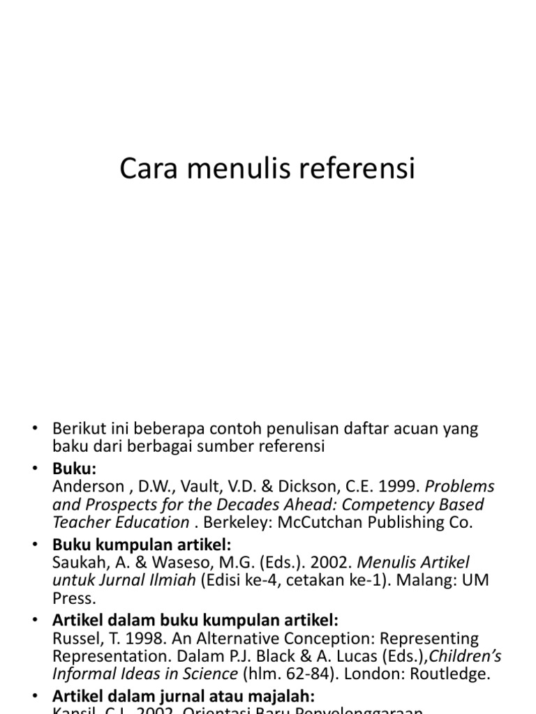 Cara Menulis Referensi | PDF