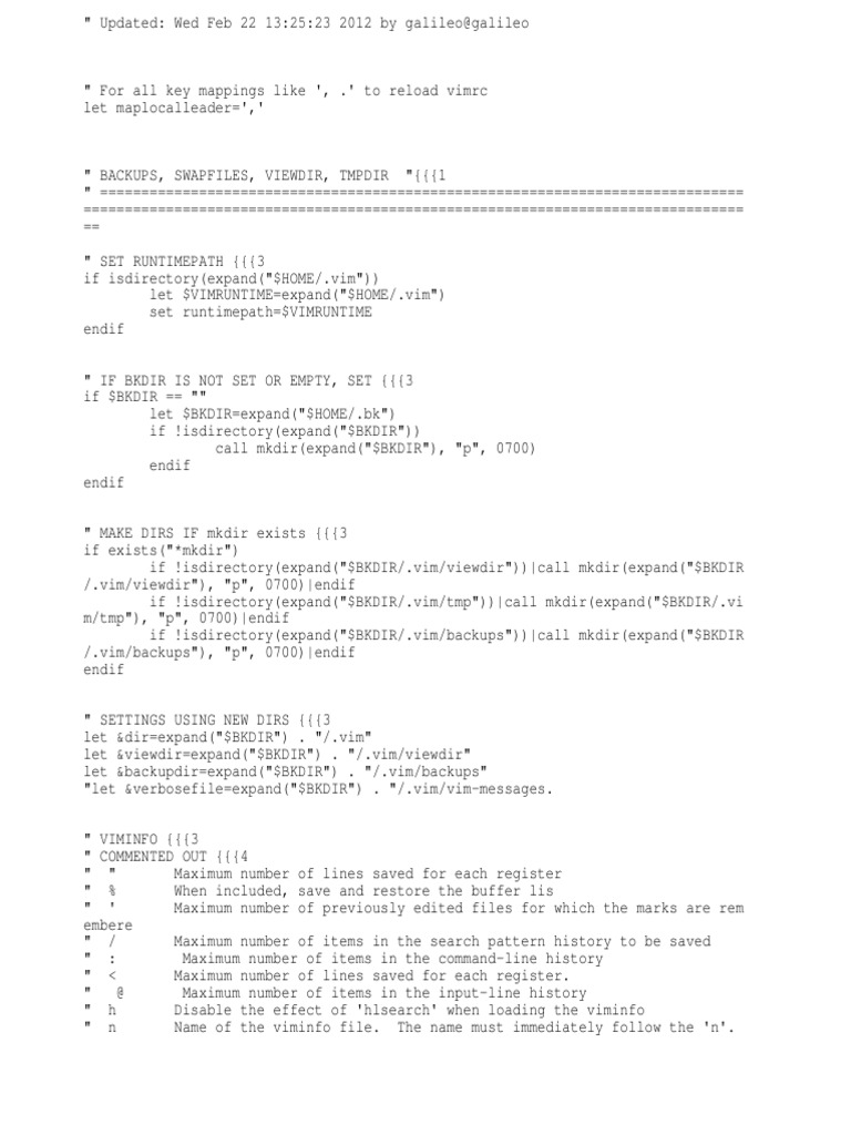 Vim Configuration File | PDF