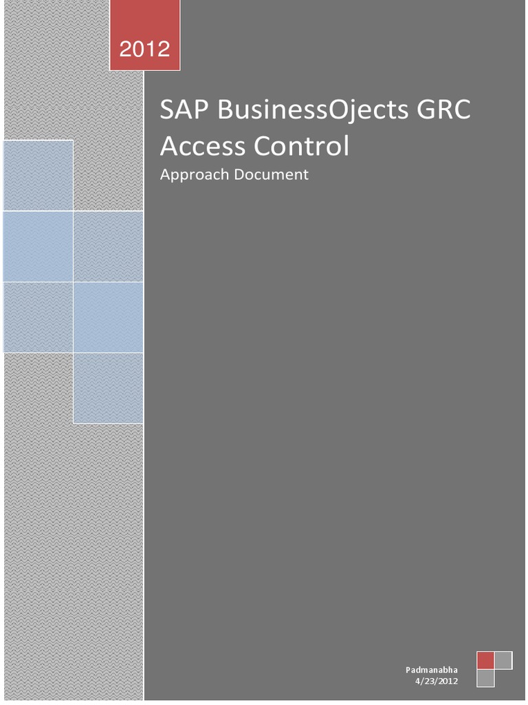 SAP GRC Access Control - Approach Document Draft v04 | PDF | Provisioning | Business Process