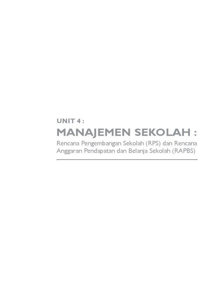 Panduan Membuat RPS Dan Rapbs Sekolah PDF | PDF