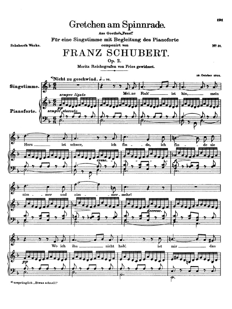 Schubert - Gretchen Am Spinnrade | PDF