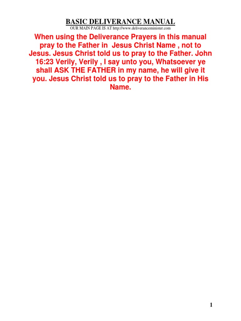 Basic Deliverance Manual Overview | PDF | Deliverance Ministry | Demons