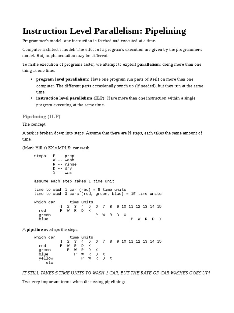 Instruction Level Parallelism: Pipelining | PDF | Instruction Set | Computer Hardware
