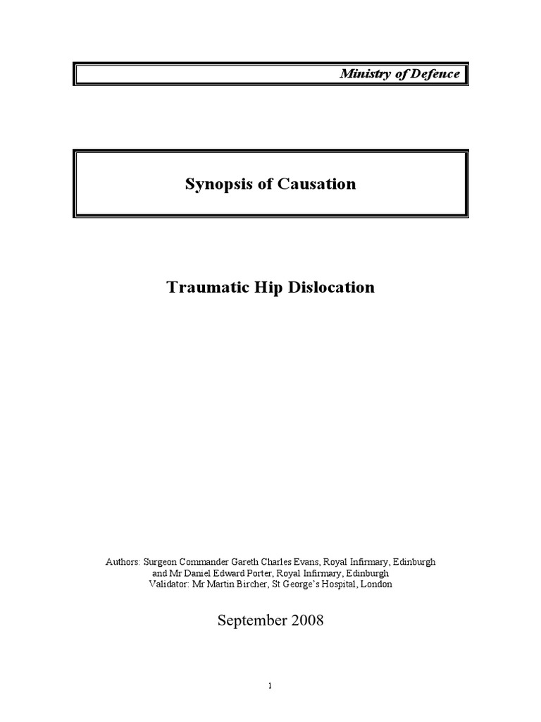 Traumatic Hip Dislocation | Hip | Major Trauma