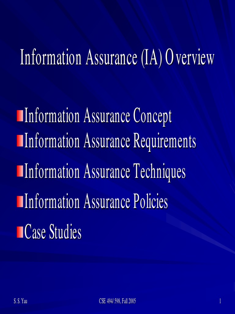Information Assurance (IA) Overview | PDF | Threat (Computer ...